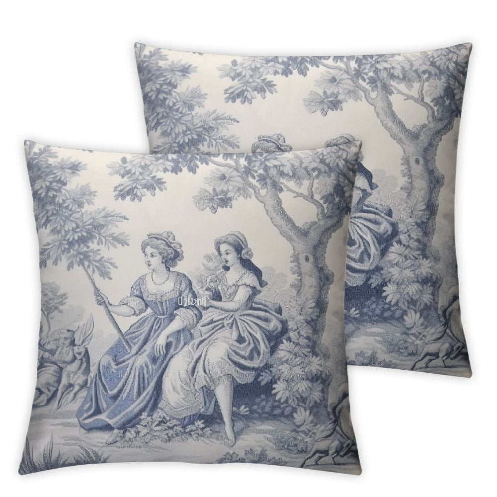 COMIO Decorative Pillow Cover Toile Washable Cushion Covers with ...