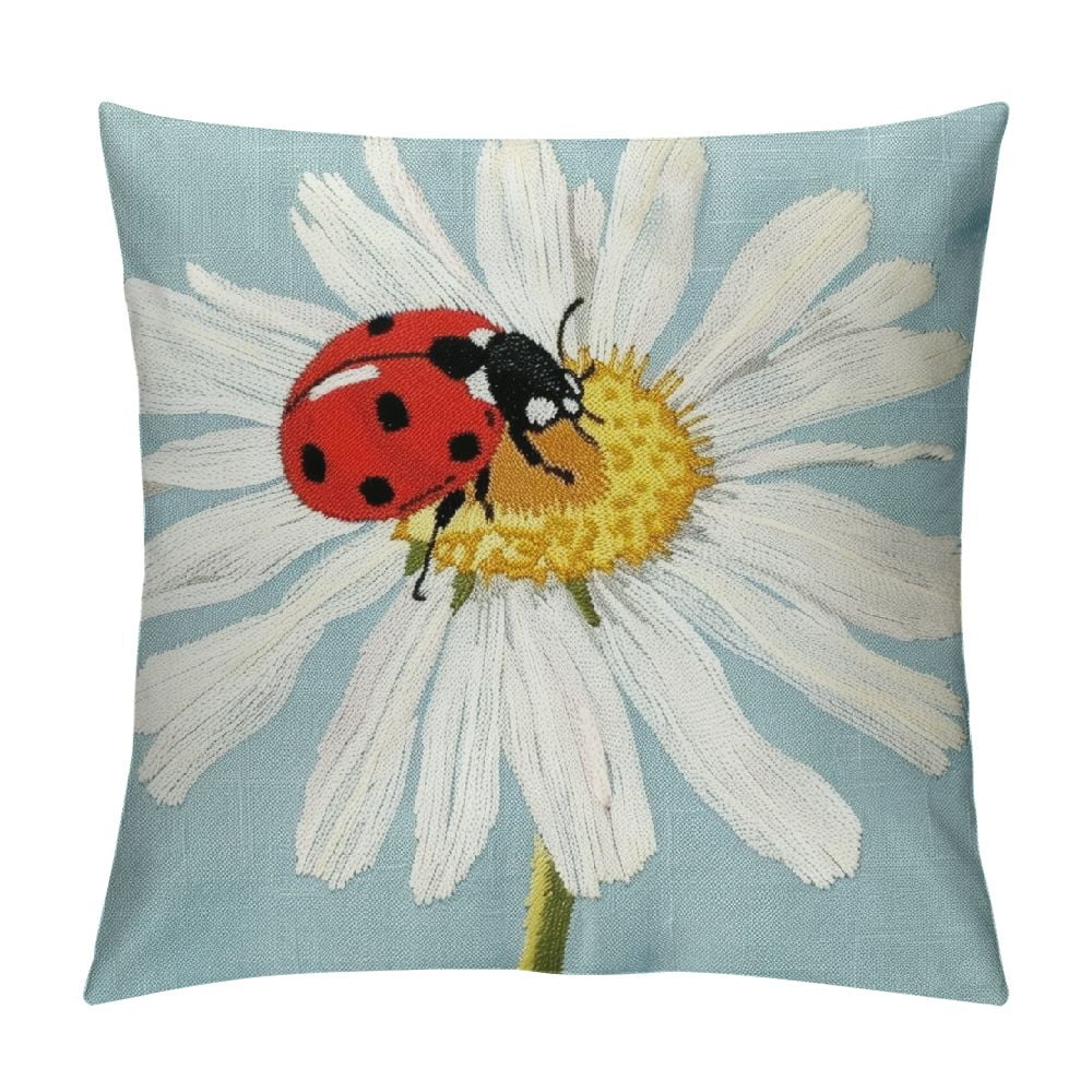 COMIO Decorative Pillow Covers Daisy Decor Outdoor Summer Couch Throw ...
