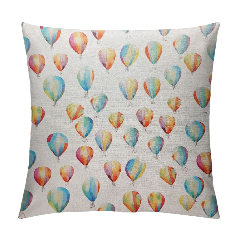 COMIO Decorative Square Throw Pillow Covers Hot Air Balloons Couch Sofa ...