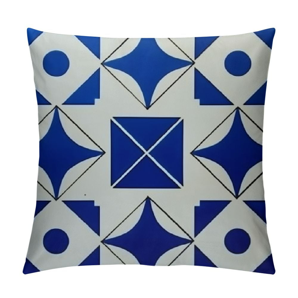 COMIO Decorative Throw Pillow Case Watercolor Asian Thai Geometric ...