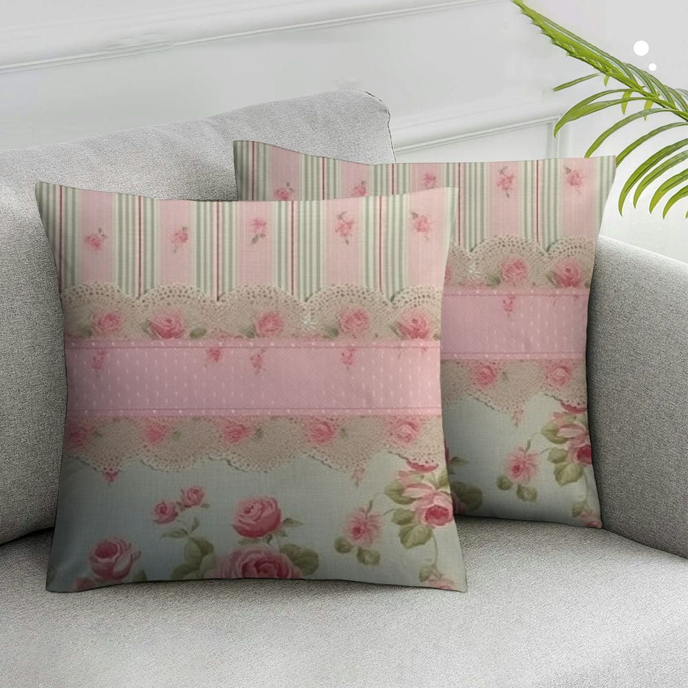 YANMS Decorative Throw Pillow Cases Cute Nature Shabby Chic Ribbon Text ...