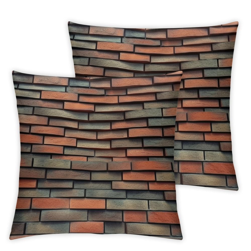 QZHH Decorative Throw Pillow Cover Abstract Colored Brick Retro Style ...