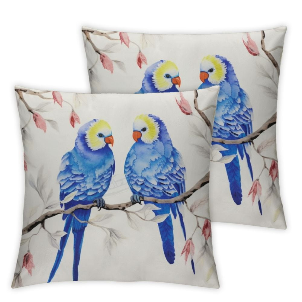 COMIO Decorative Throw Pillow Covers Accent Parrot Pattern Chenille ...