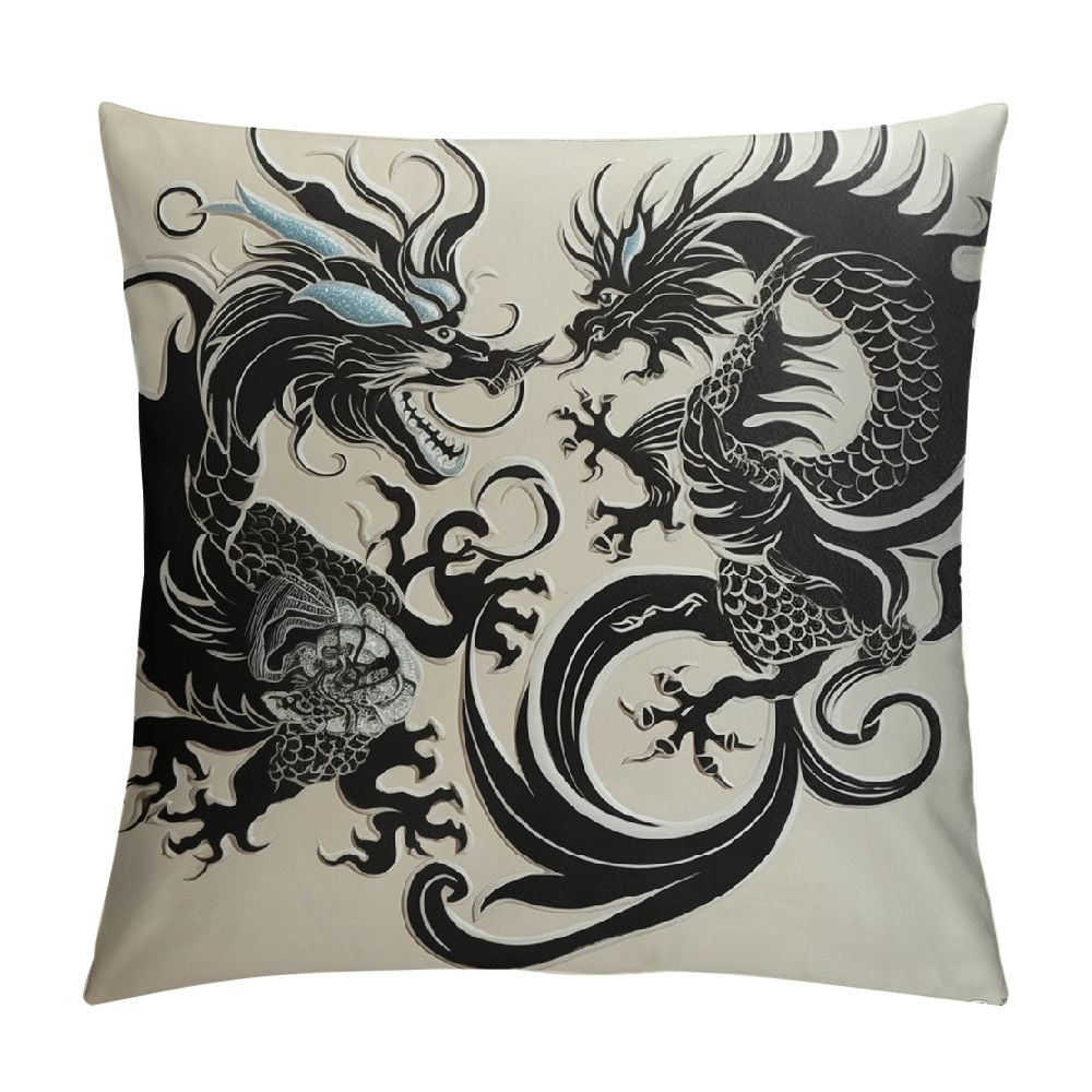 COMIO Decorative Throw Pillow Covers Silhouette Phoenix Bird Fly Dragon ...