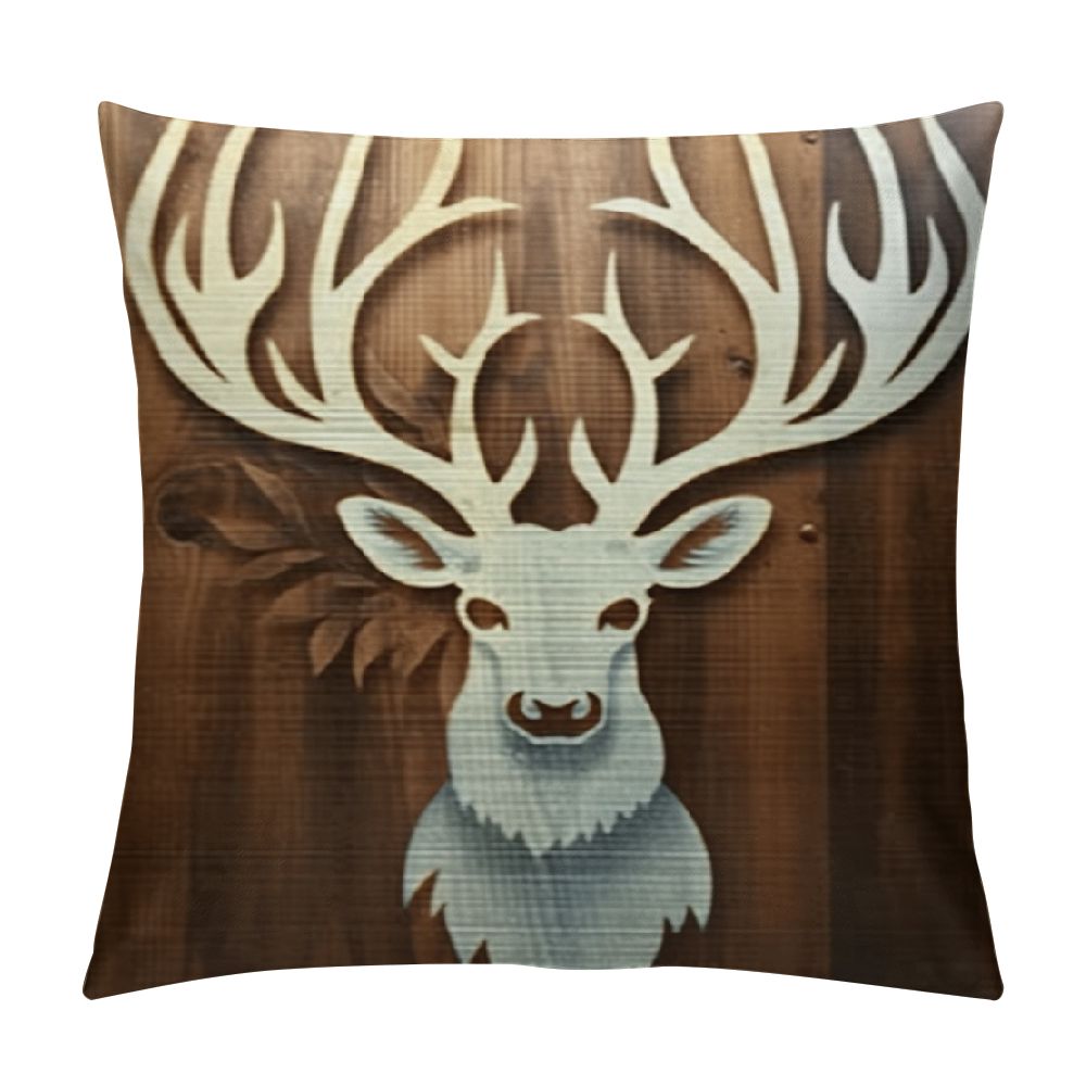 COMIO Deer Pillow Covers,Rustic Cabin Decor Throw Pillows,Log Cabin ...