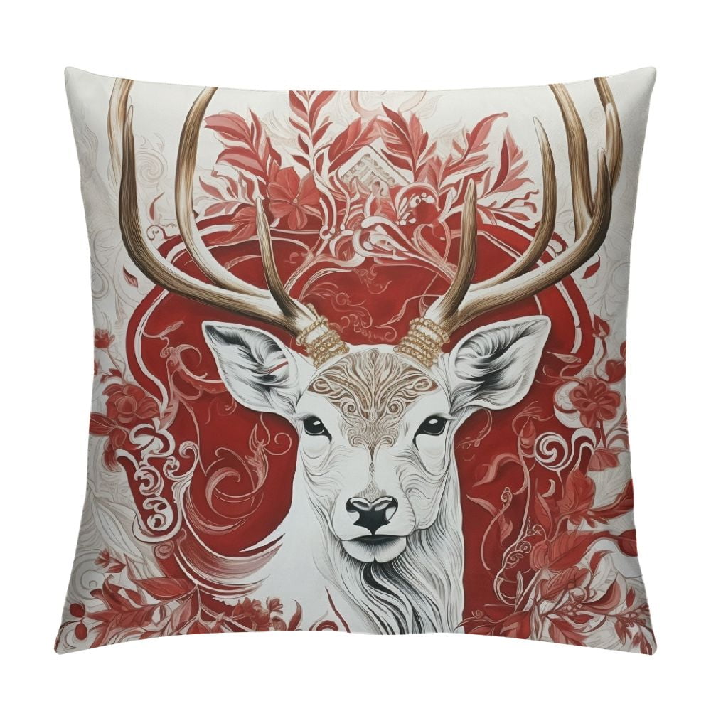 COMIO Deer Throw Pillow Covers Deer Throw Pillow Case for Bed, Sofa ...
