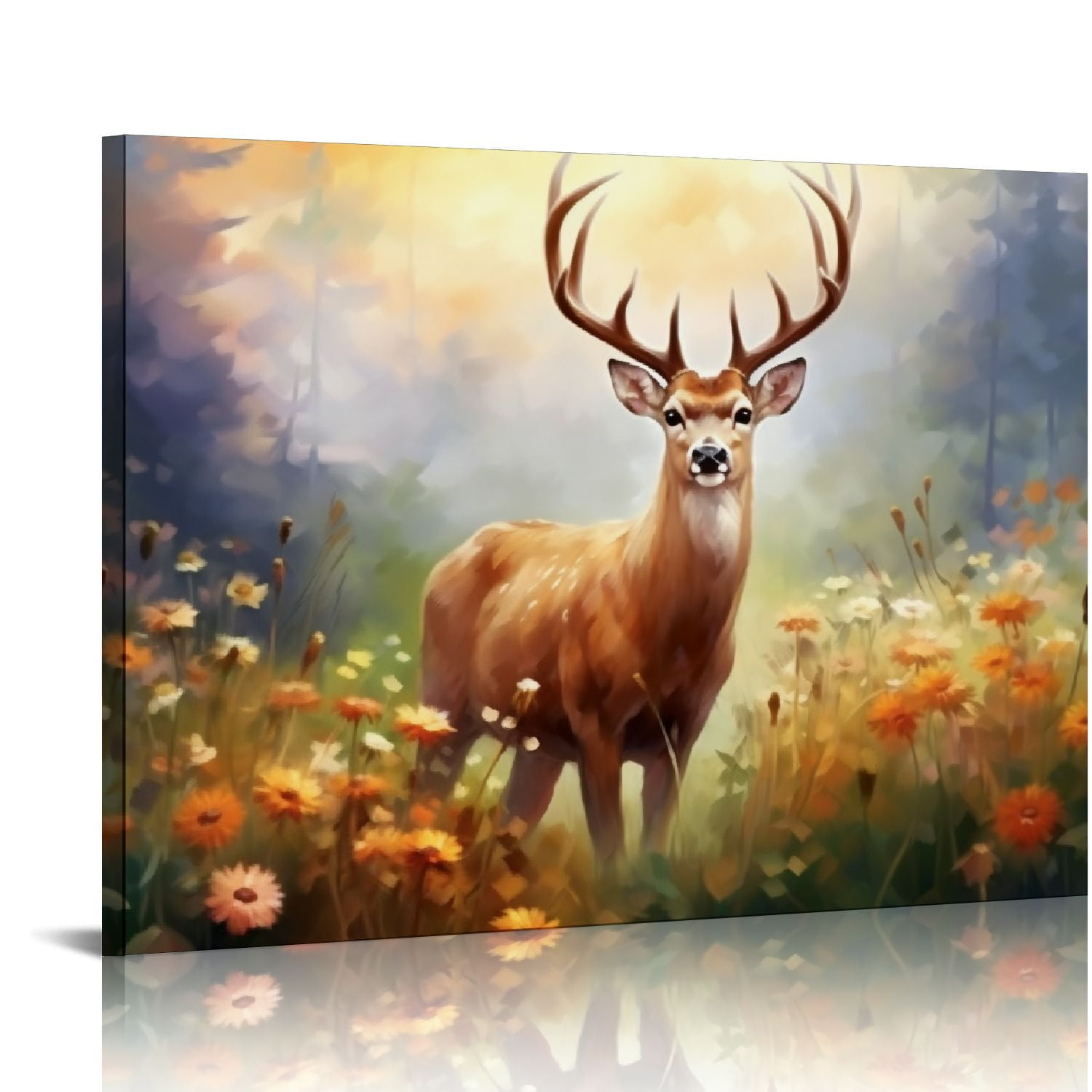 COMIO Deer Wall Art Decor for Living Room Wildlife Animals Pictures ...
