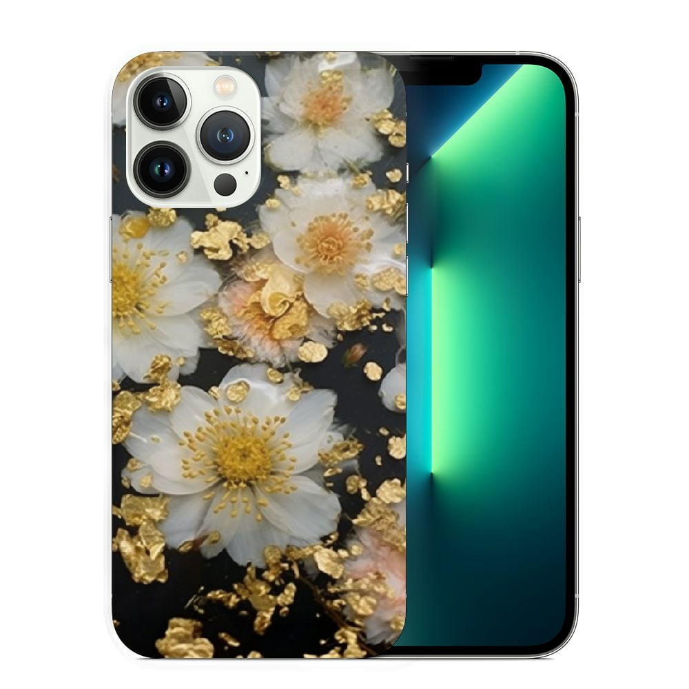 COMIO Designed for iPhone 14 6.1 inch Pressed Flower Case, Cute Bling ...