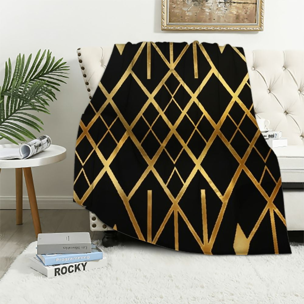 COMIO Diamond Print Throw Blanket Geometry Pattern Bed Blanket for Kids ...