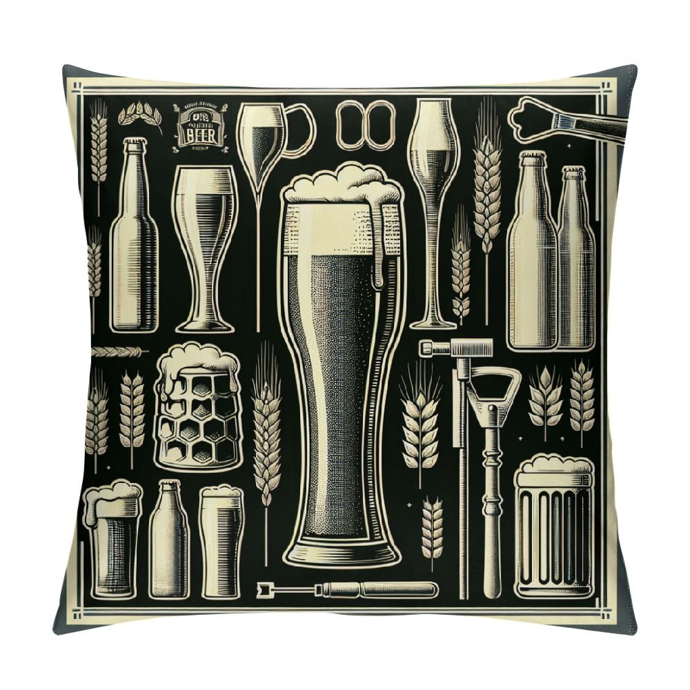 COMIO Different Beer Glasses Pillow Covers, Fall Pillow Cover Cushion ...