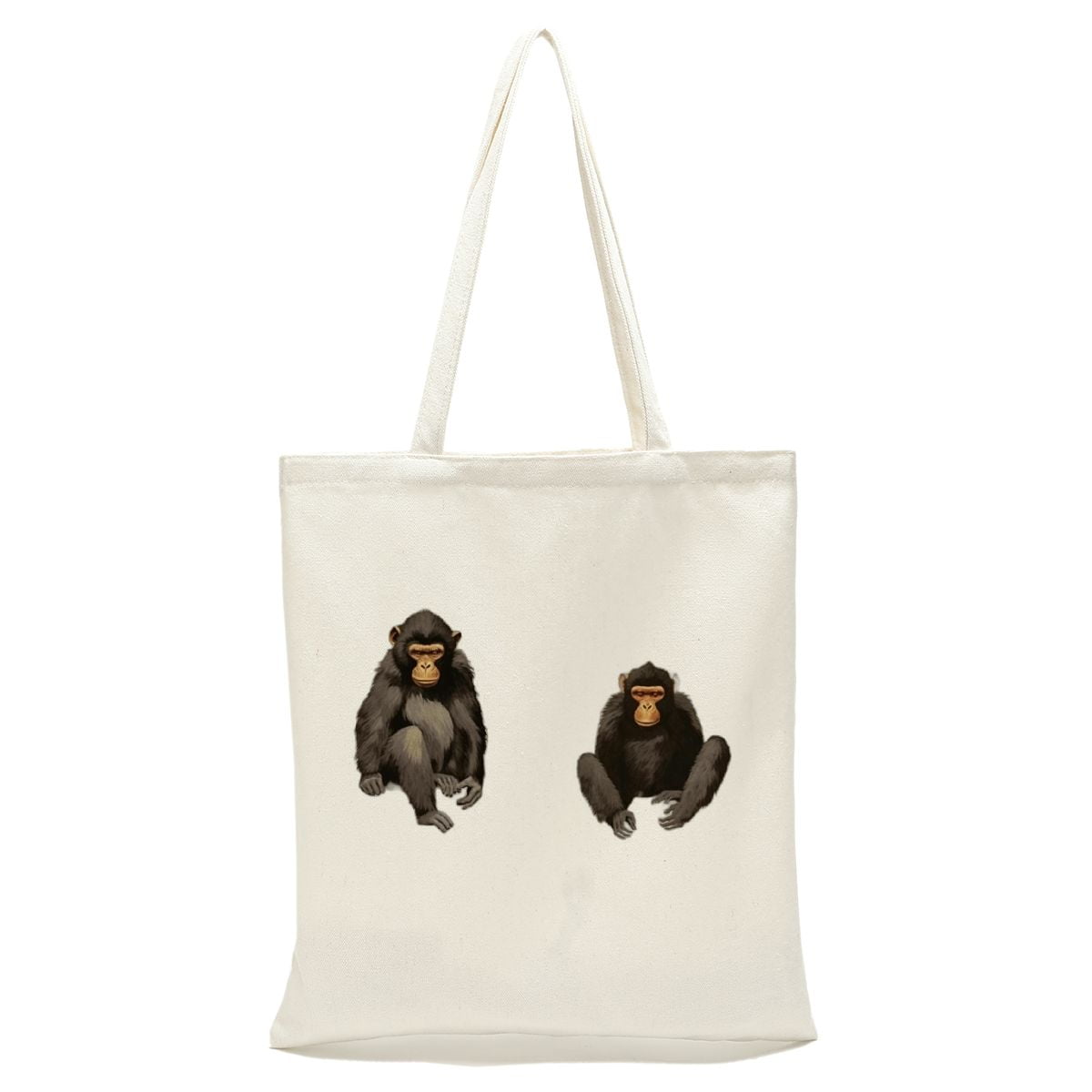 QZHH Different Types of Monkeys Canvas Tote Bag Shoulder Bags Reusable ...