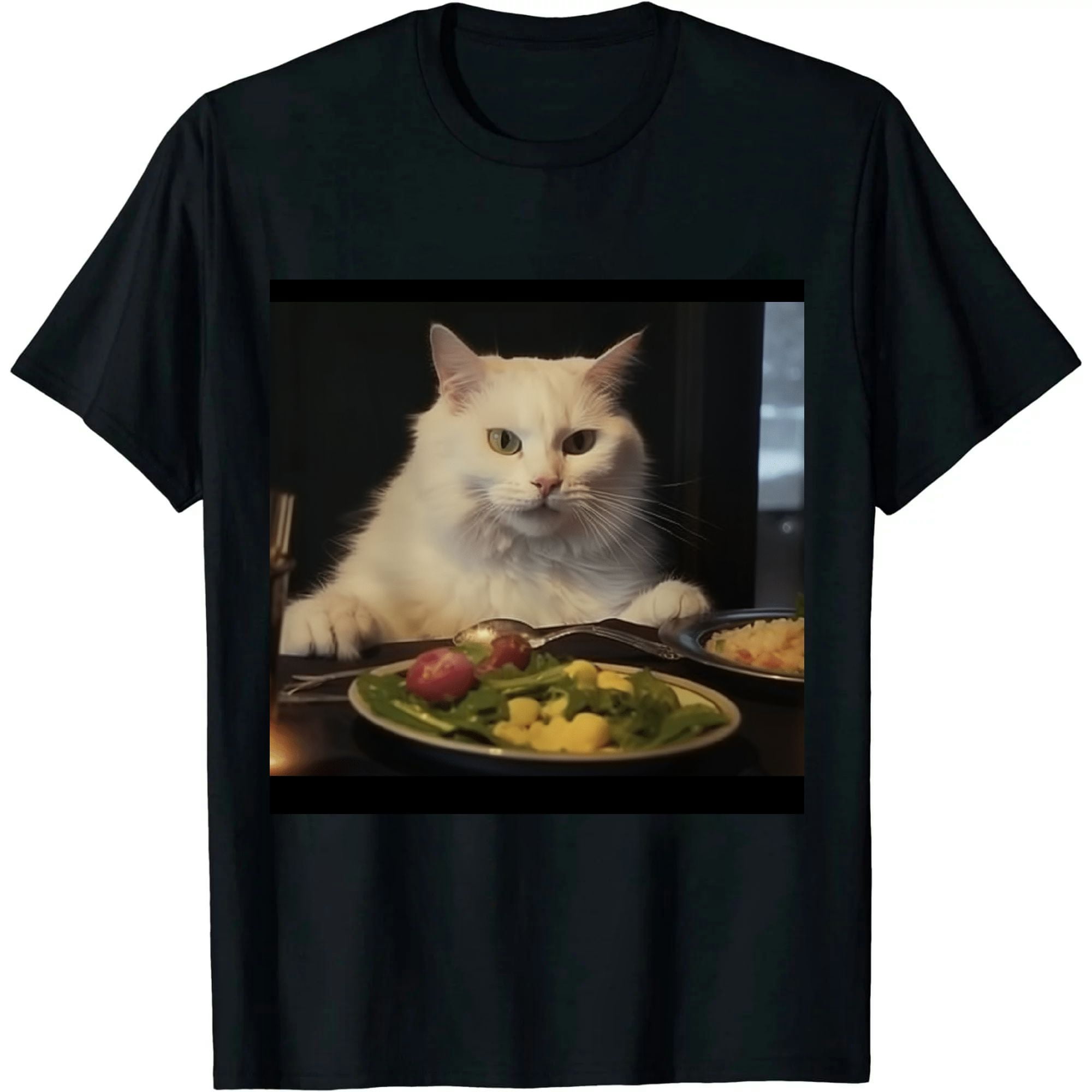 COMIO Dinner Table Cat Meme Funny Internet Yelling Confused Gift T ...
