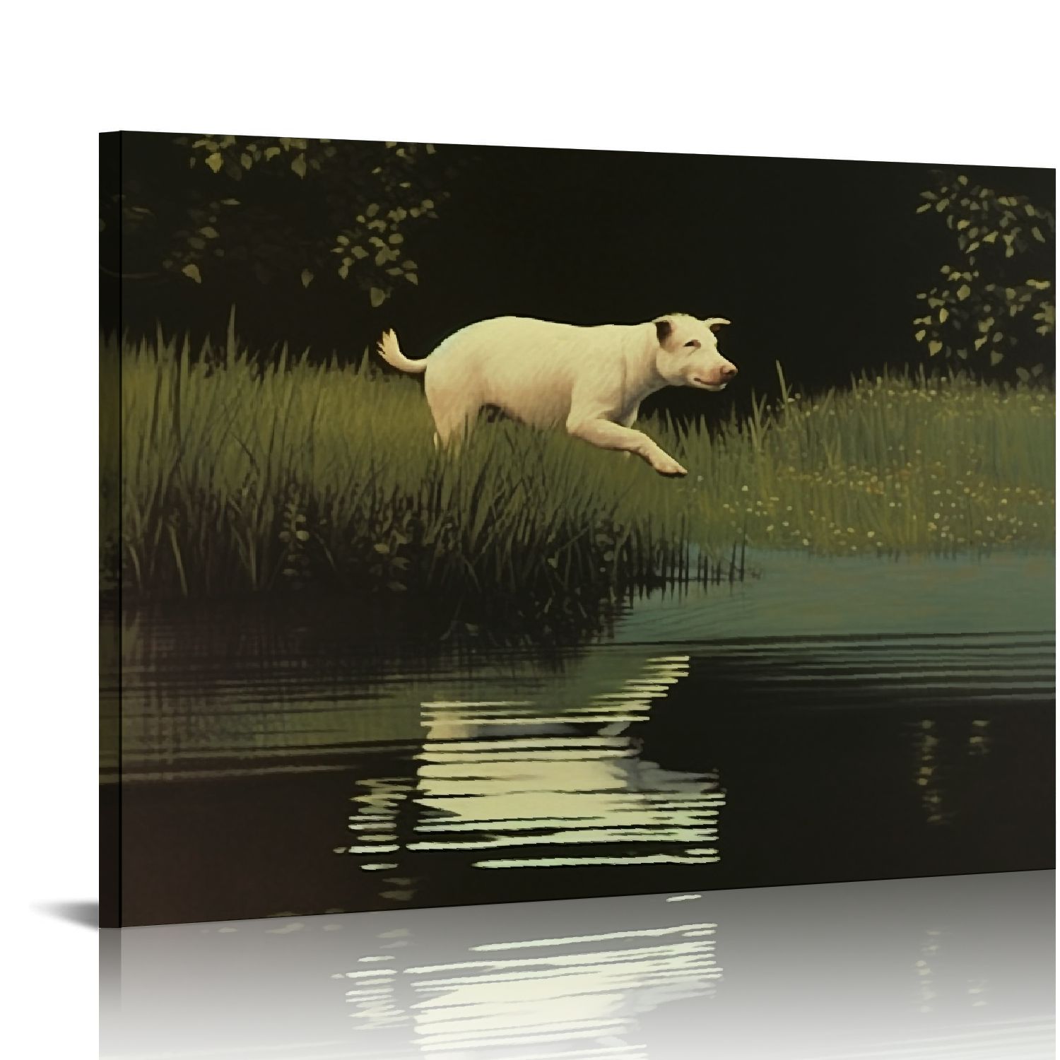 COMIO Diving Pig Michael Sowa Dock Flying Pig Animals Funny Poster ...