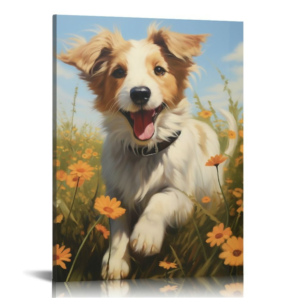 COMIO Dog Painting, Cute Dog Poster,Room Canvas Decoration, Dog Wall ...