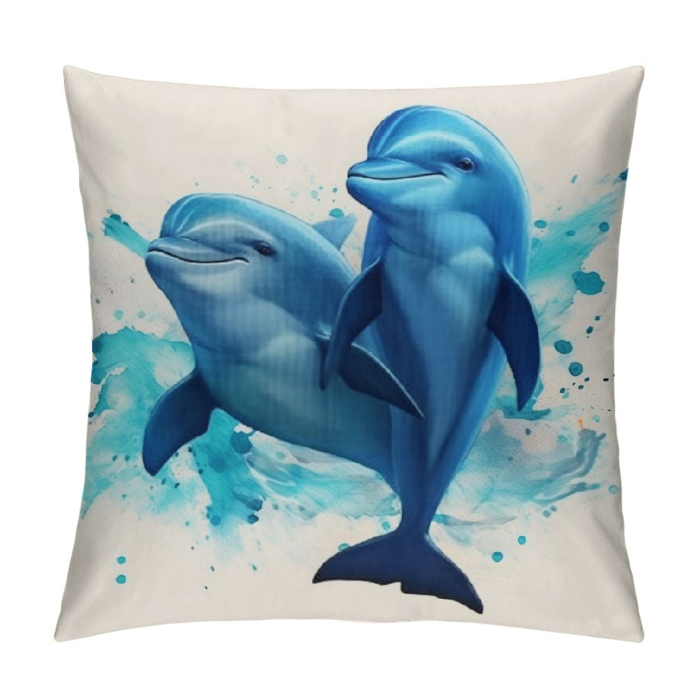COMIO Dolphins Farmhouse Rectangle Throw Pillow Case Dolphins ...