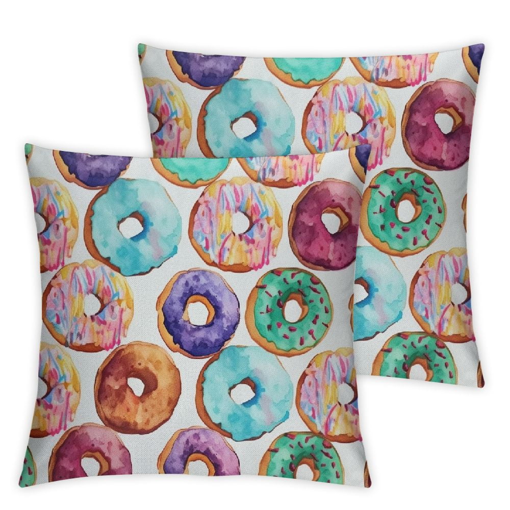 COMIO Donuts Pattern Throw Pillow Covers Square Cushion Case Modern ...