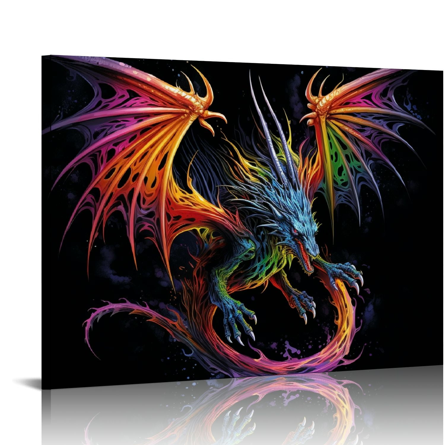 COMIO Dragon Art Creative Canvas Art - Home Decor Wall Art Print Poster ...