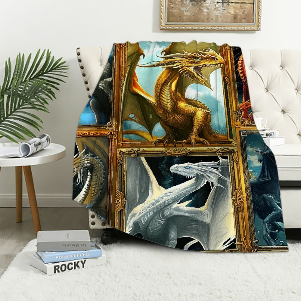 COMIO Dragon Blanket for Boys Men Dragon Throw Blanket for Kids Adults ...