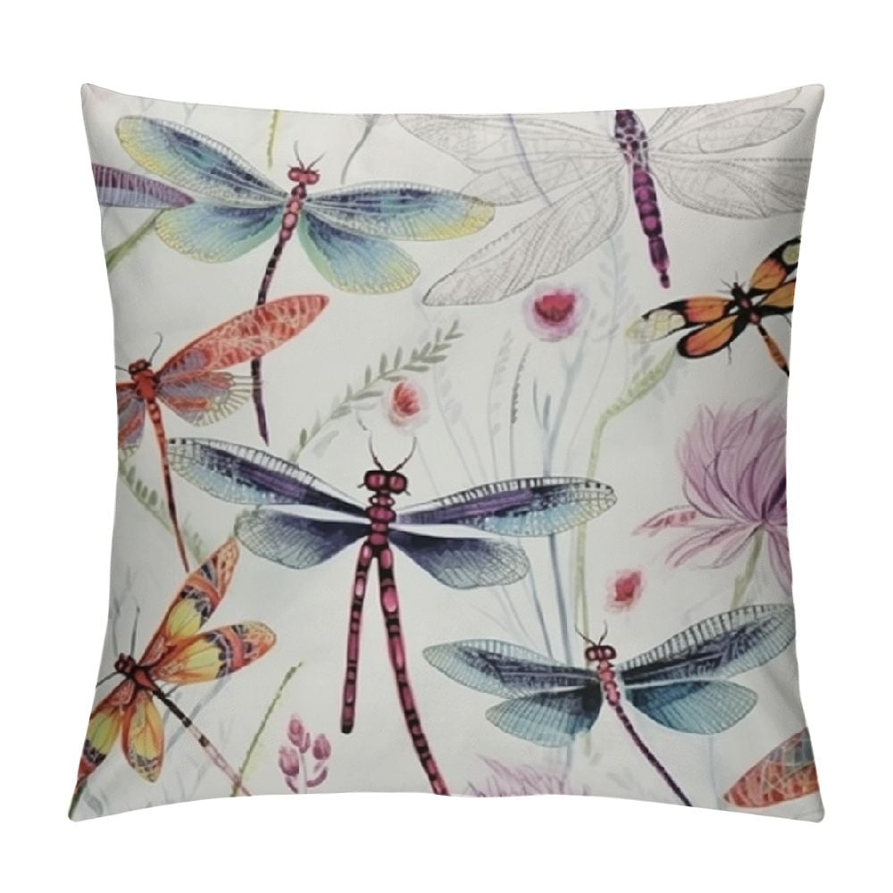 MLJA Dragonfly Seasonal Throw Pillow Covers Butterfly Fly Beautiful ...