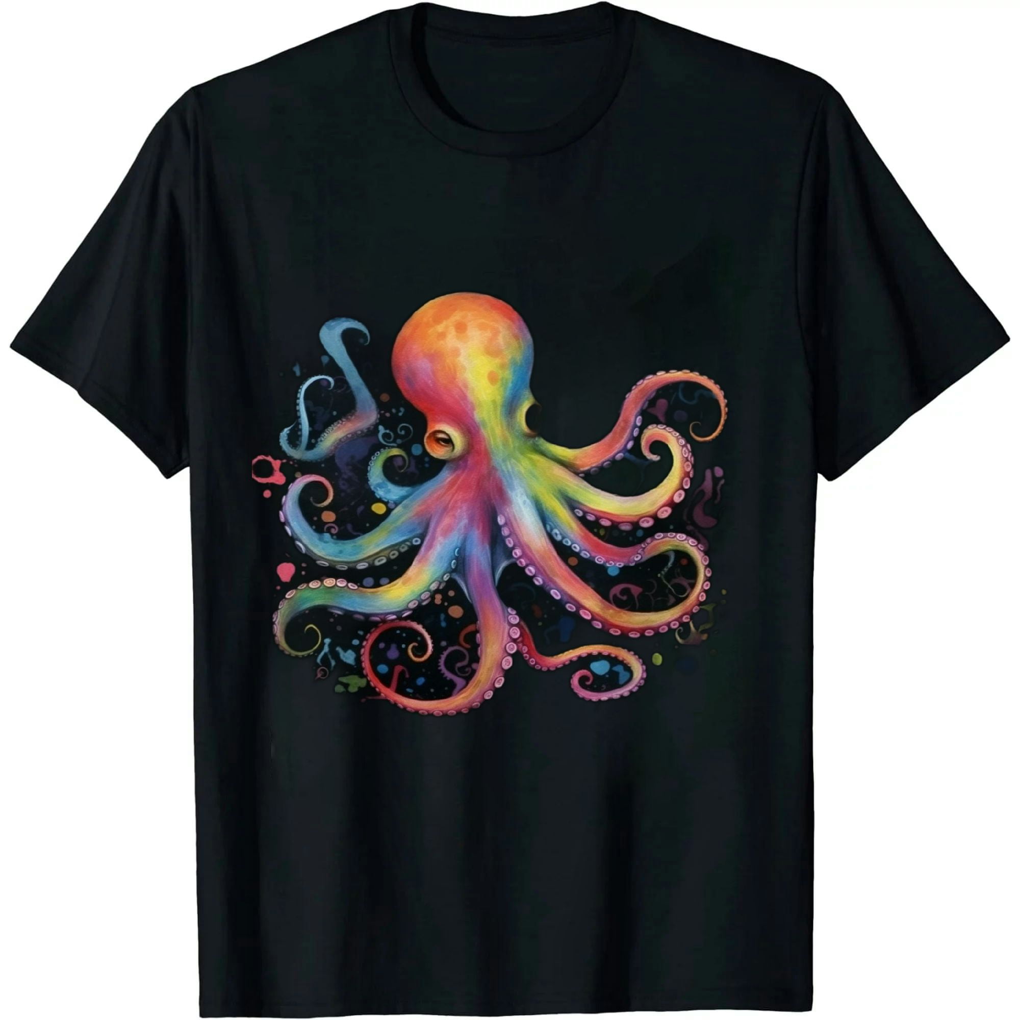 COMIO Dripping Rainbow Octopus psychedelic T-Shirt - Walmart.com
