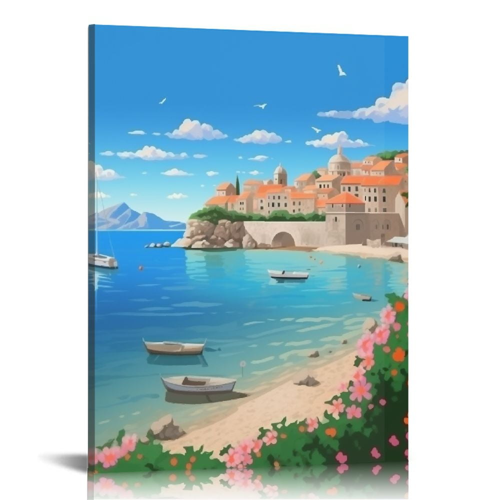 COMIO Dubrovnik Croatia Vintage Travel Posters Lake for Bedroom Wall ...