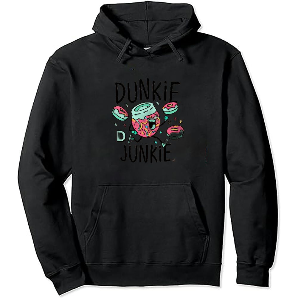 COMIO Dunkie Junkie Funny Donut Lover Parody Pullover Hoodie - Walmart.com