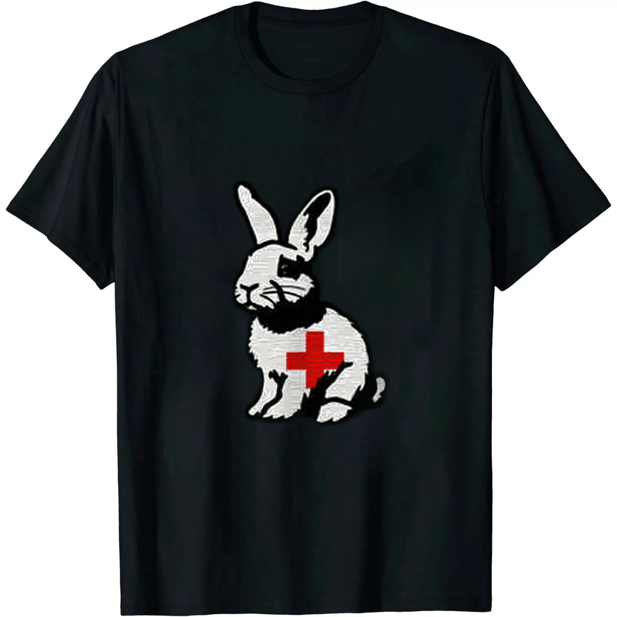 COMIO Easter Bunny Rabbit Nurse Pocket Nursing Scrub Top Women Men T ...
