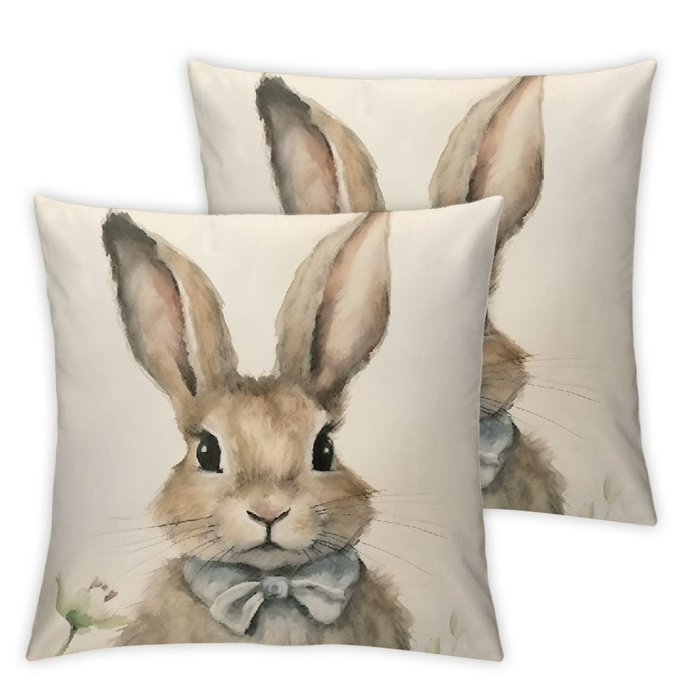 COMIO Easter Bunny Spring Easter Rabbit 2-Piece Plush Pillow Case ...