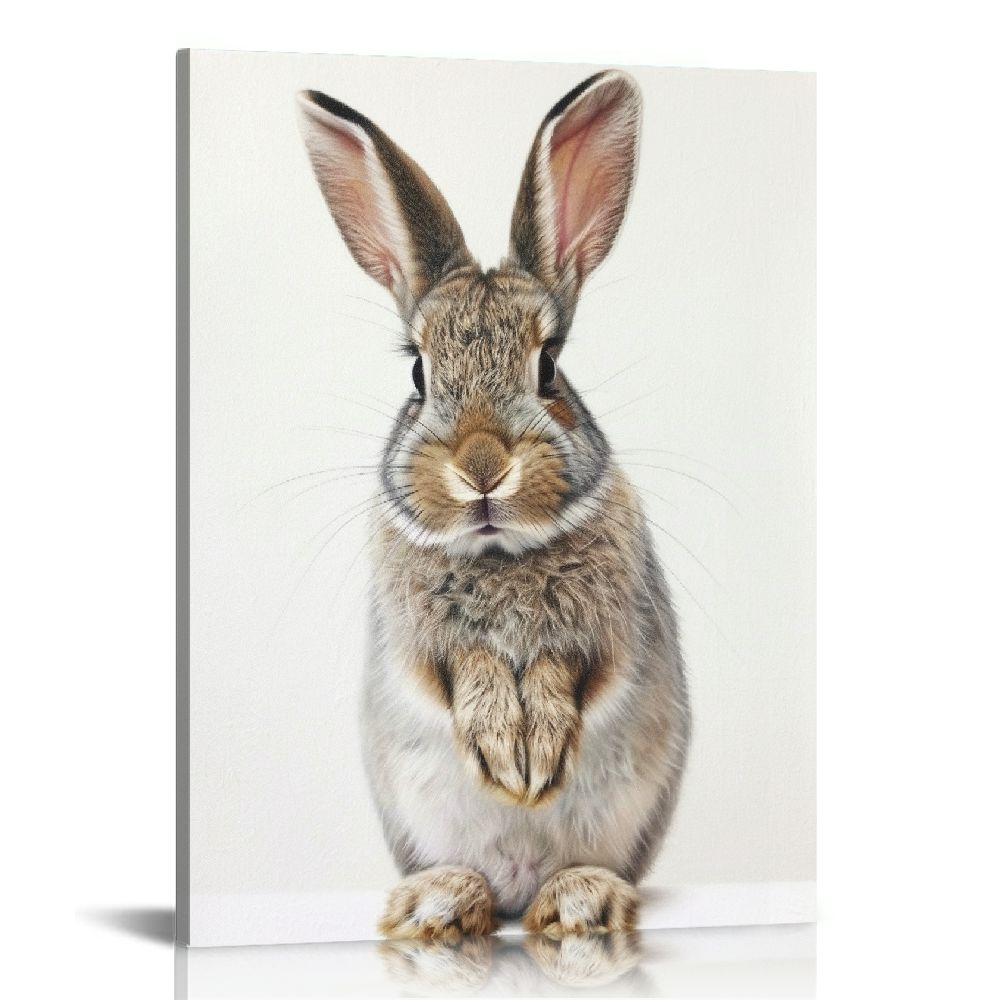 COMIO Easter Bunny Wall Art Prints Bunny Rabbit Art Poster Cute Brown ...