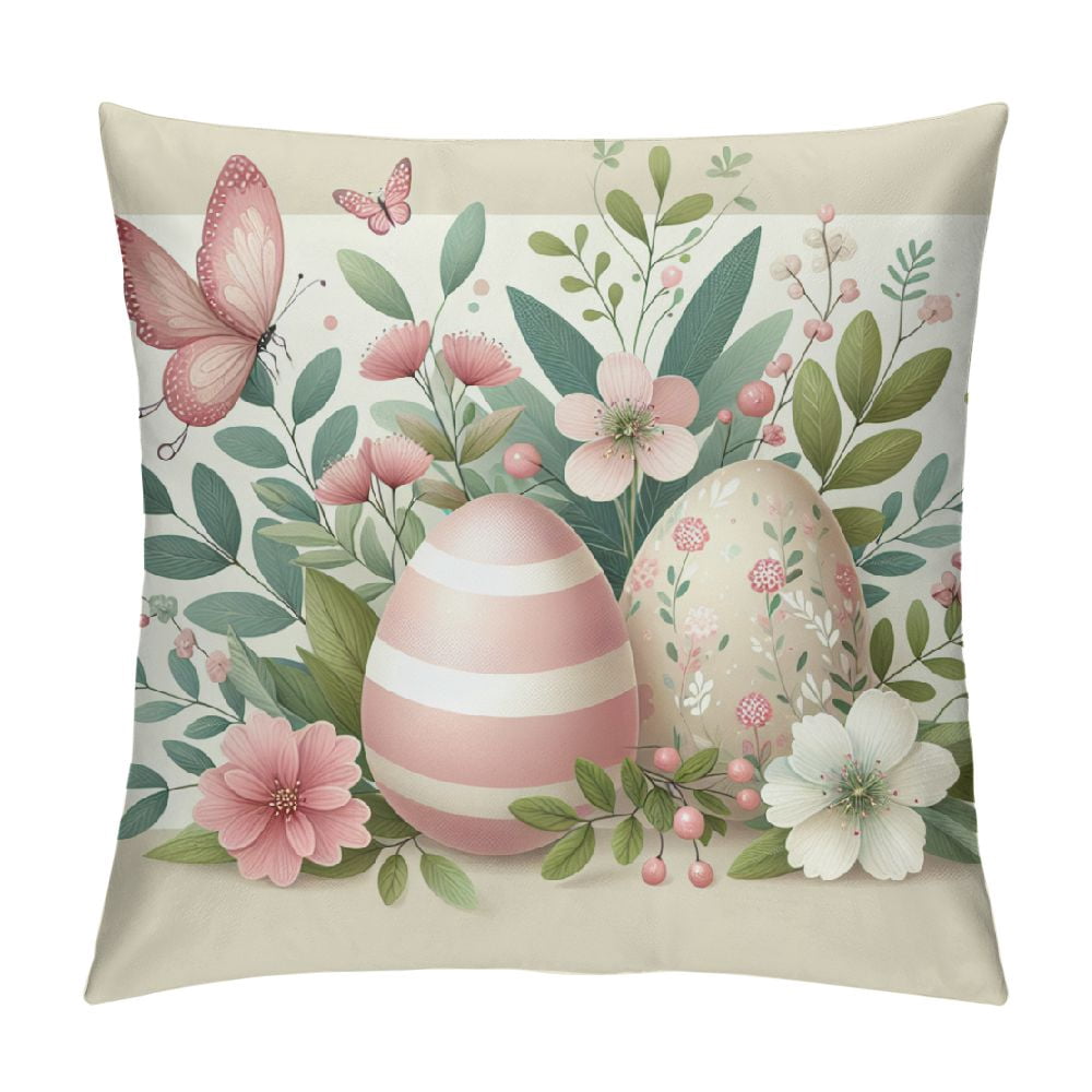 QZHH Easter Pillow Covers Buffalo Plaid Bunny Dots Easter Decorations ...