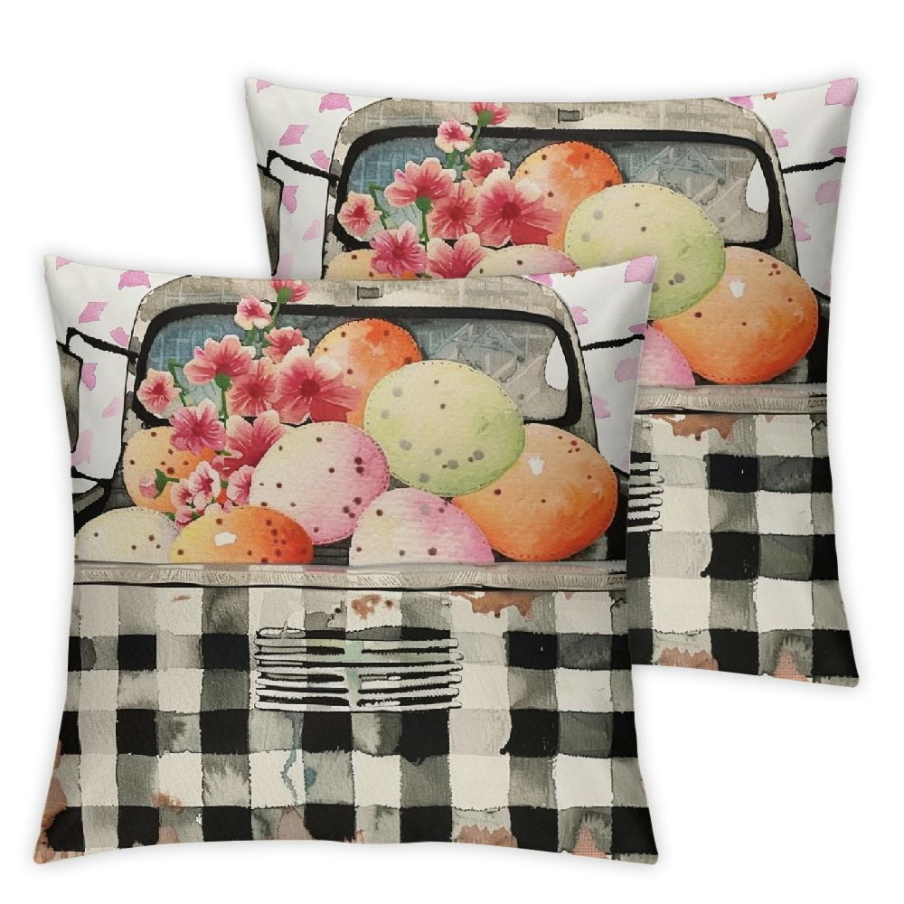 COMIO Easter Pillow Covers Easter Decorations for Spring Farmhouse ...