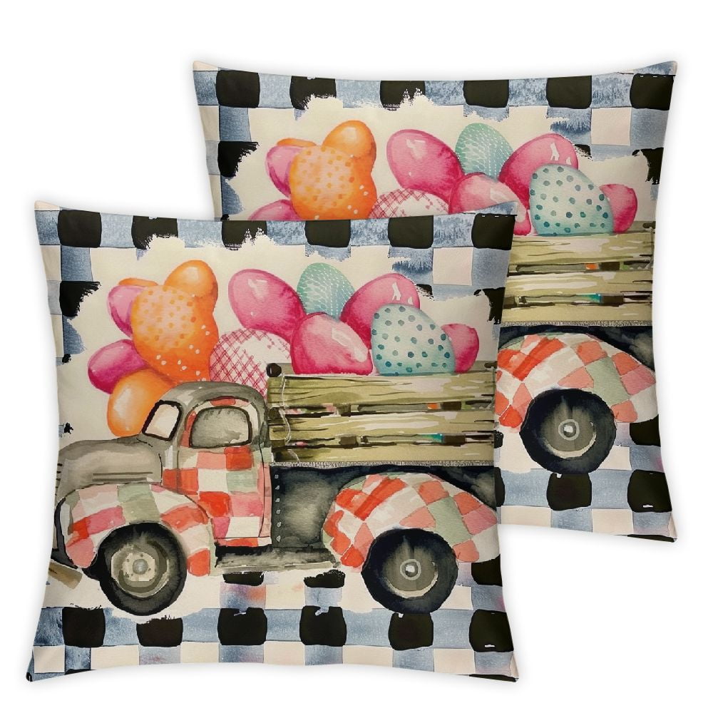 COMIO Easter Pillow Covers Easter Decorations for Spring Farmhouse ...