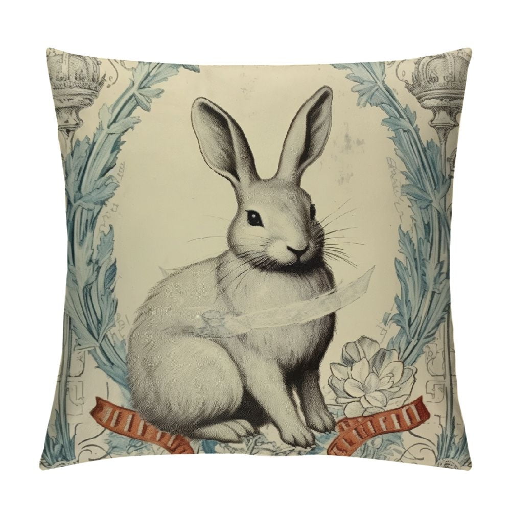 COMIO Easter Pillow Covers Vintage Farmhouse Bunny Throw Pillow Covers ...