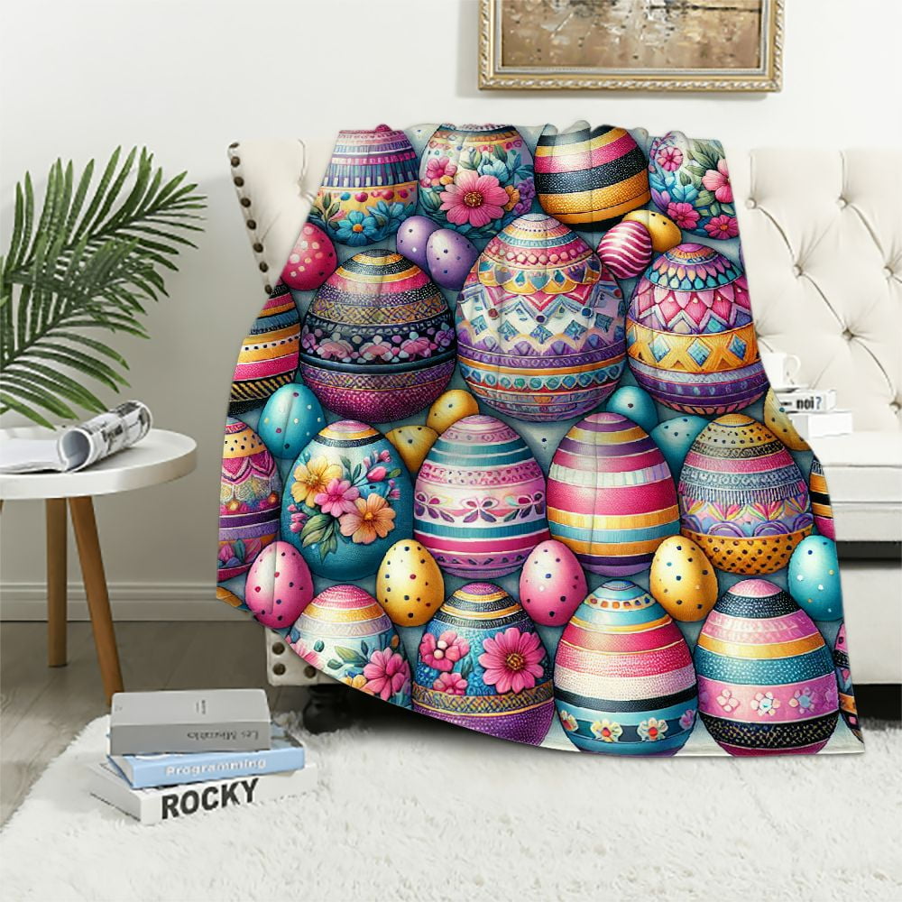 COMIO Easter Throw Blanket Soft Cozy Decoration Blanket Fuzzy Aesthetic ...