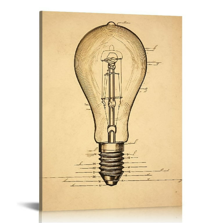 Vintage Light Bulb Print