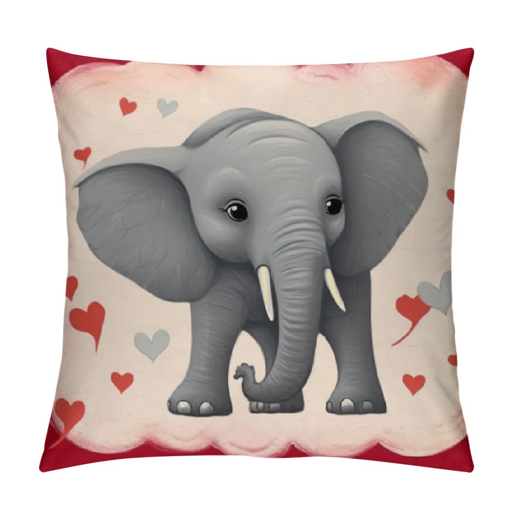 COMIO Elephant Pillow Covers,Elephant Gifts for Girls,Elephants Throw ...