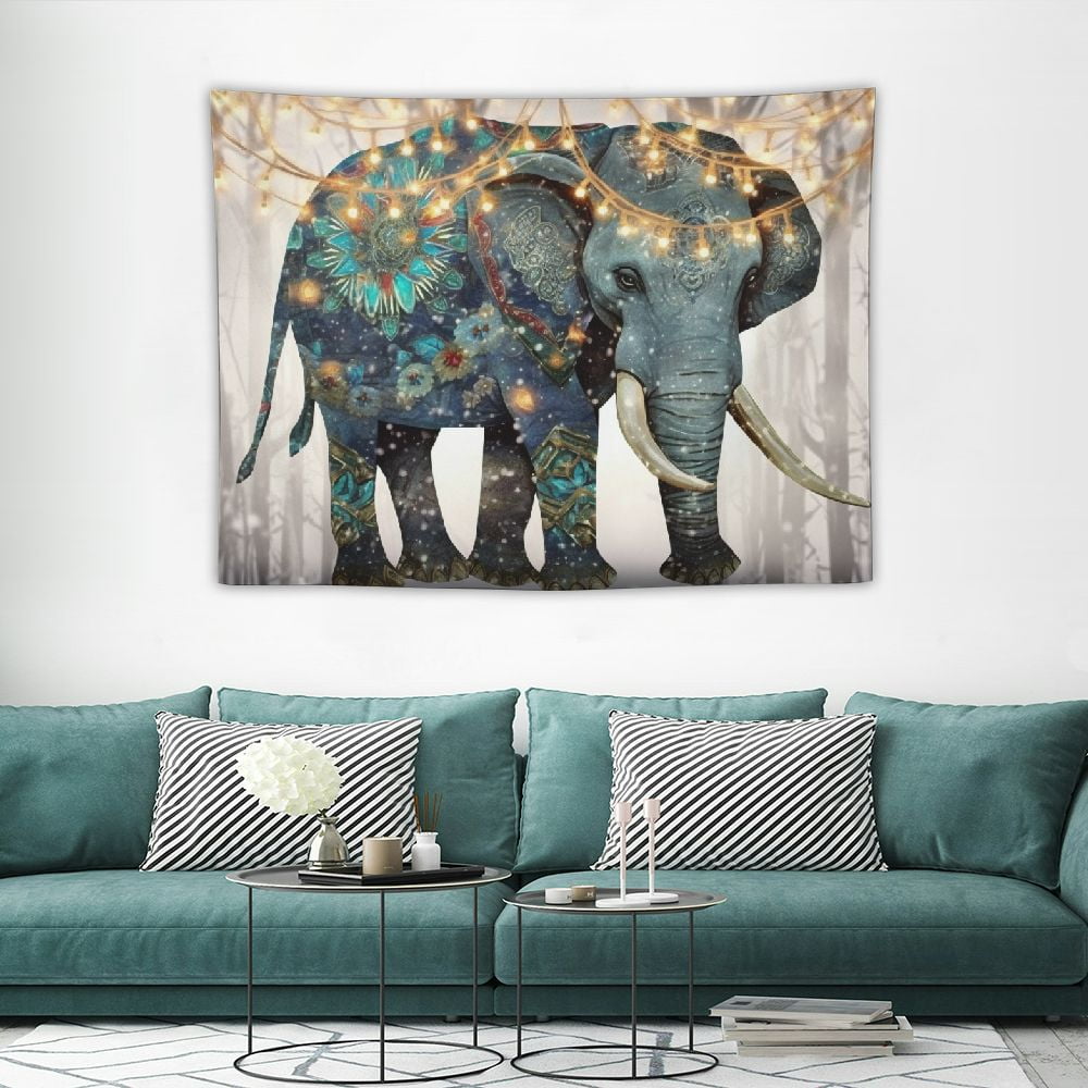 COMIO Elephant Tapestry Forest Moon Tapestries, Bohemian Hippie Boho ...