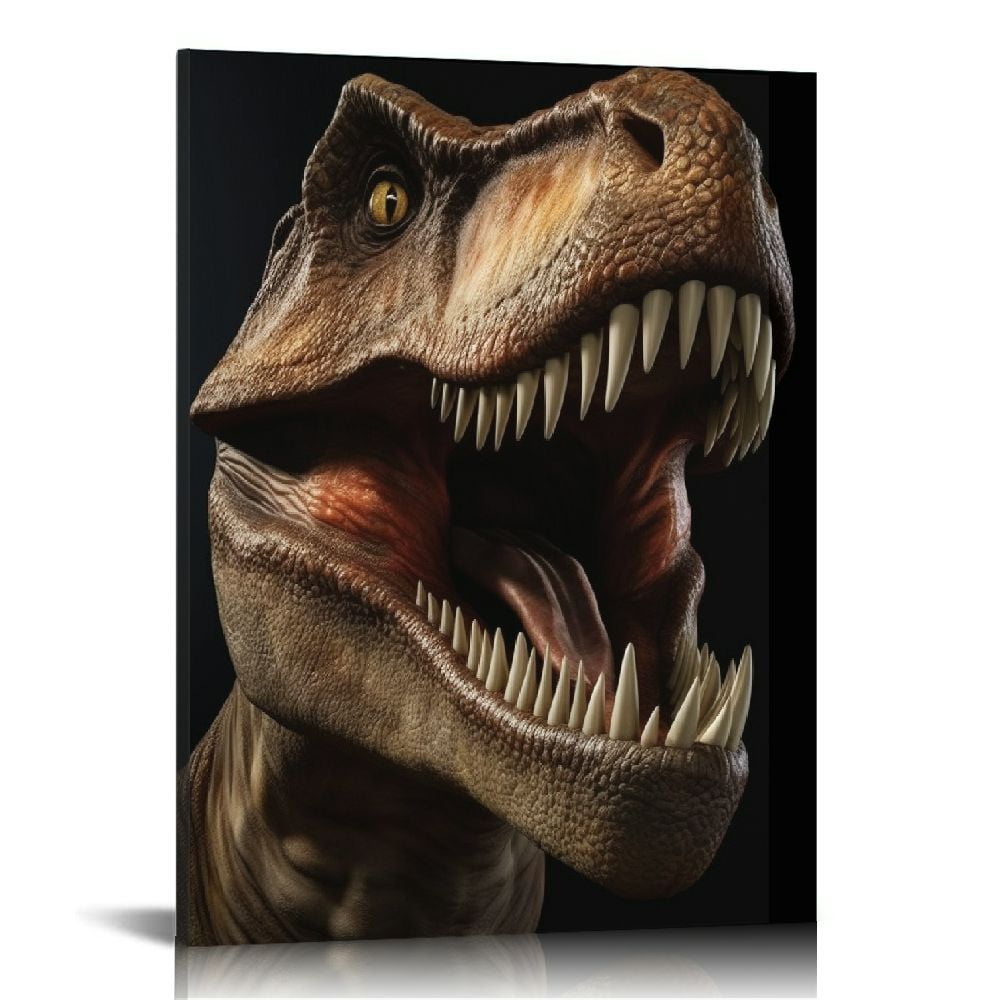 COMIO Excited Tyrannosaurus-Rex Dinosaur Canvas Wall Art Contemporary ...