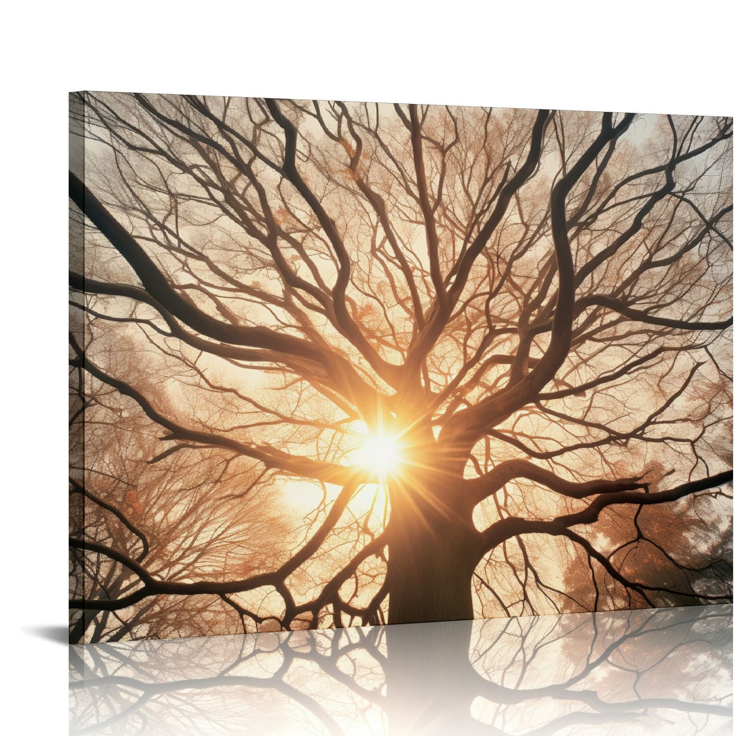 COMIO Extra Large Canvas Art Print Spring Forest Nature Green Big Tree ...