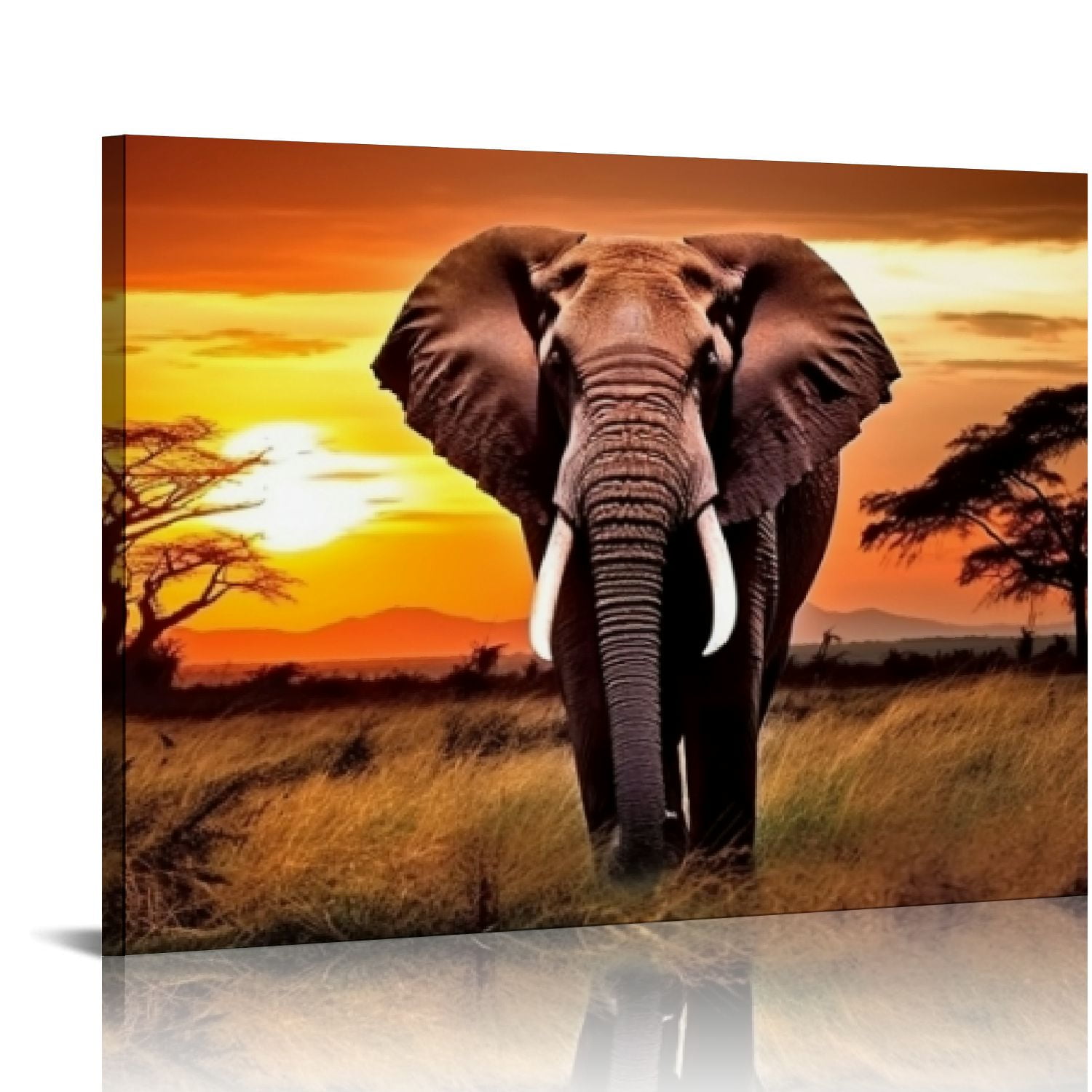COMIO FC3062 Canvas Wall Art Elephant Picture African Wild Animals ...