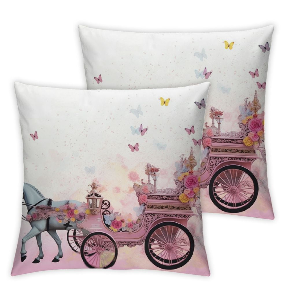 COMIO Fairy Girl Flying Butterflies Pink Aesthetic Decorative 2-Piece ...