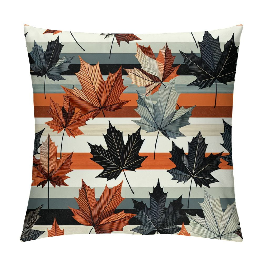 COMIO Fall Leaves Pillow Covers Autumn Maple Leaf Throw Pillow Covers ...