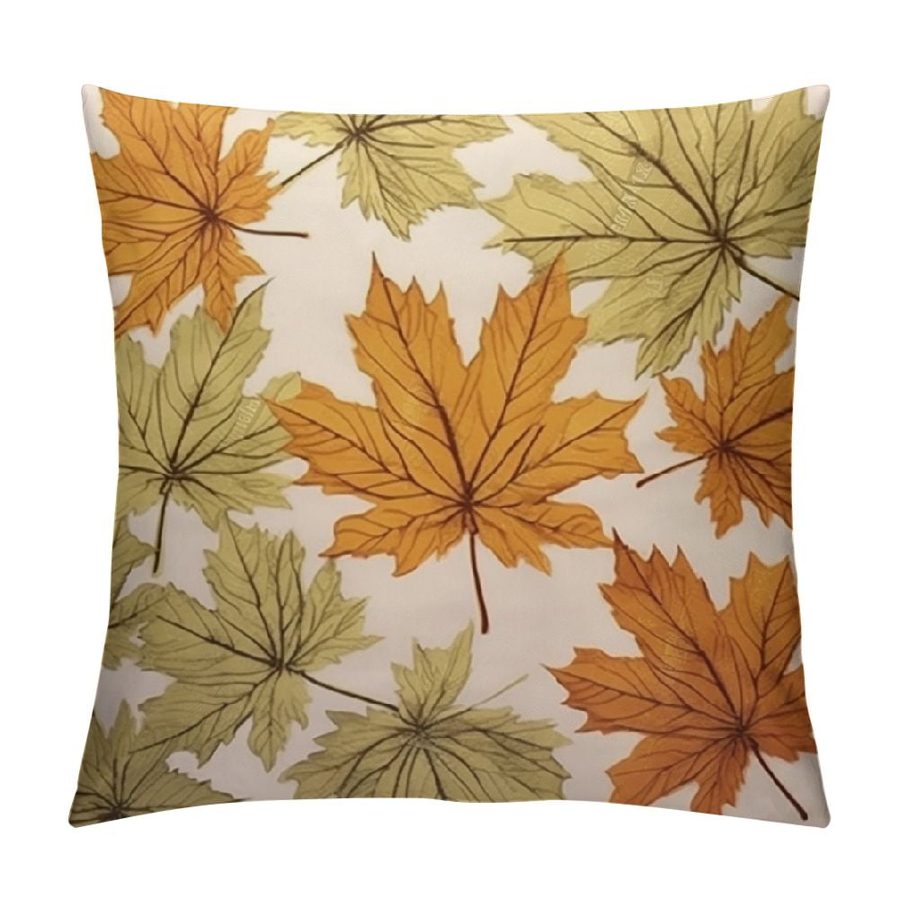 COMIO Fall Leaves Throw Pillow Covers Autumn Decor Maple Leaves Forest ...