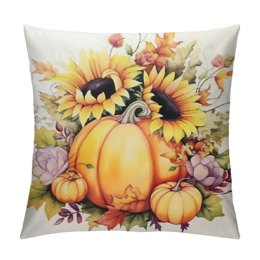 COMIO Fall Pillow Covers for Fall Decor Pumpkin Maple Leaves Sunflower ...