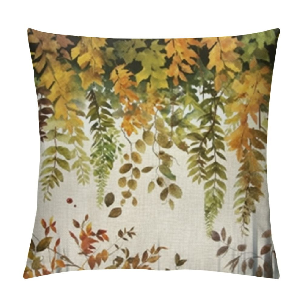 COMIO Fall Pillow Covers Hello Autumn Pumpkin Maple Leaves Sunflower ...