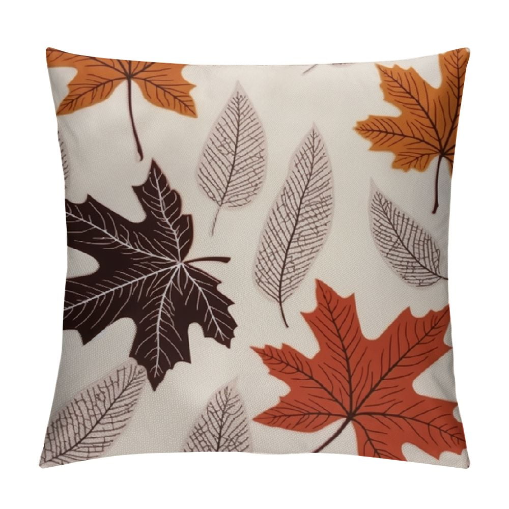 COMIO Fall Pillow Covers, Maple Leaf Pattern Fall Decorative Throw ...