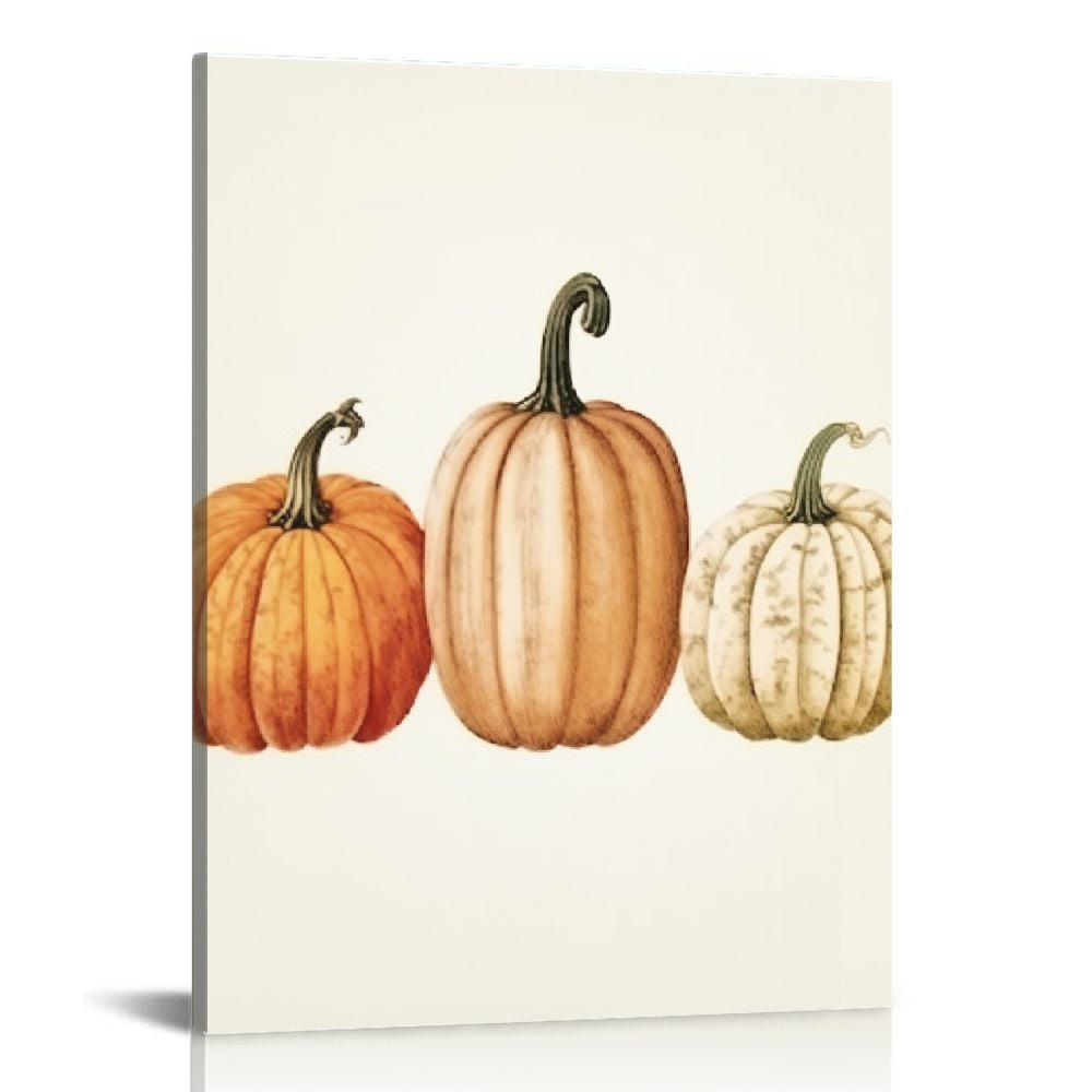 COMIO Fall Theme Wall Art Prints Pumpkin Maple Leaves Scarecrow Paper ...