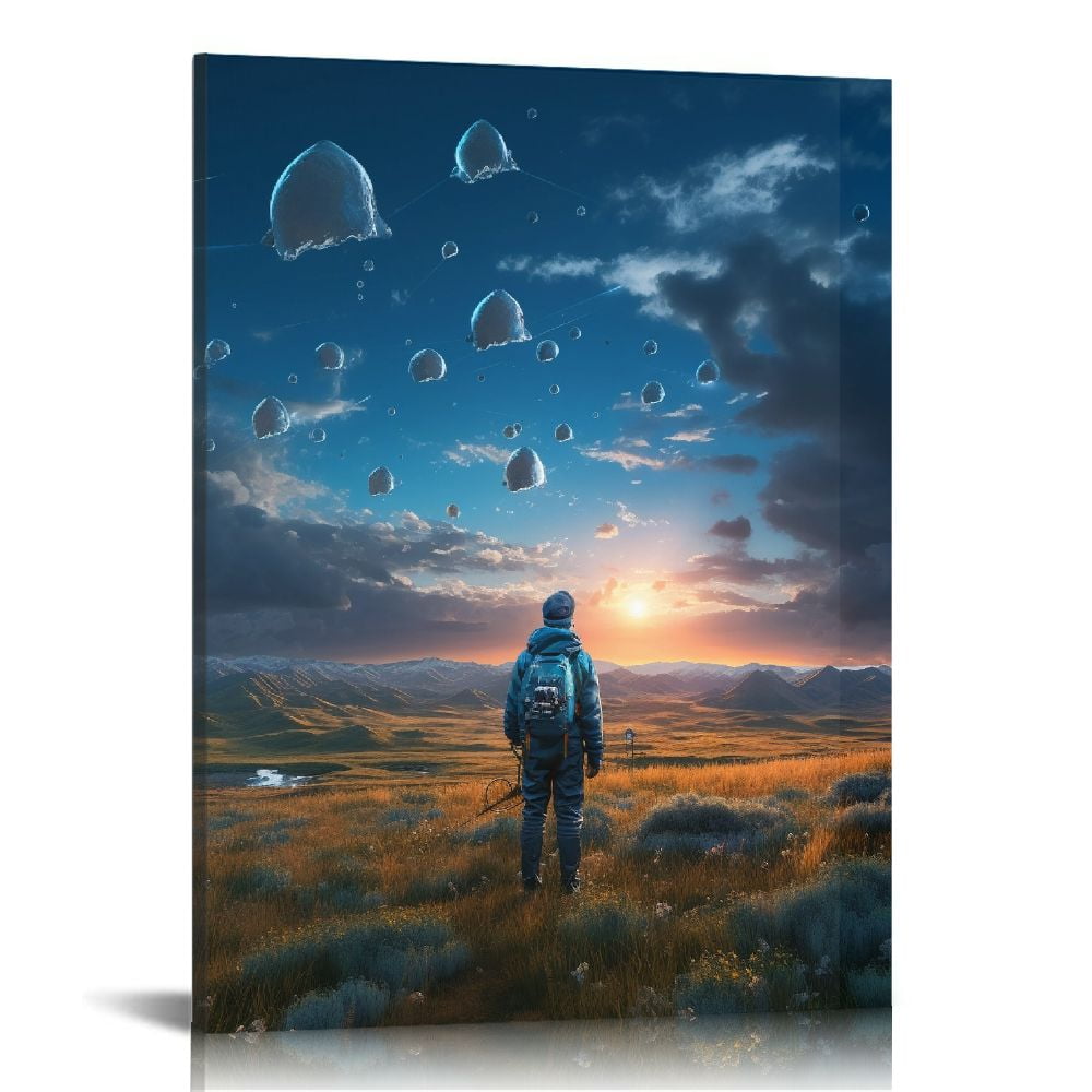 MLJA Fantasy Posters Night Dragon And Starry Sky Canvas Posters Wall ...