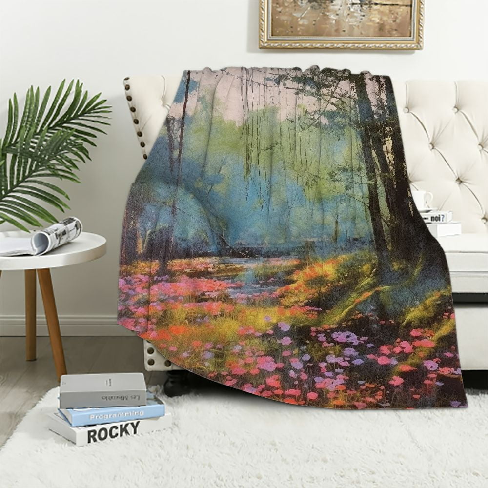 COMIO Fantasy Soft Flannel Throw Blanket, Natural Beauty at Park in ...