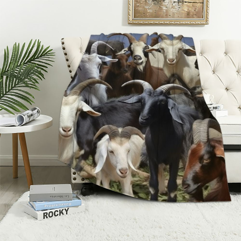 COMIO Farm Animals Goats Blanket Blanket Warm Cozy Throw Blanket for ...
